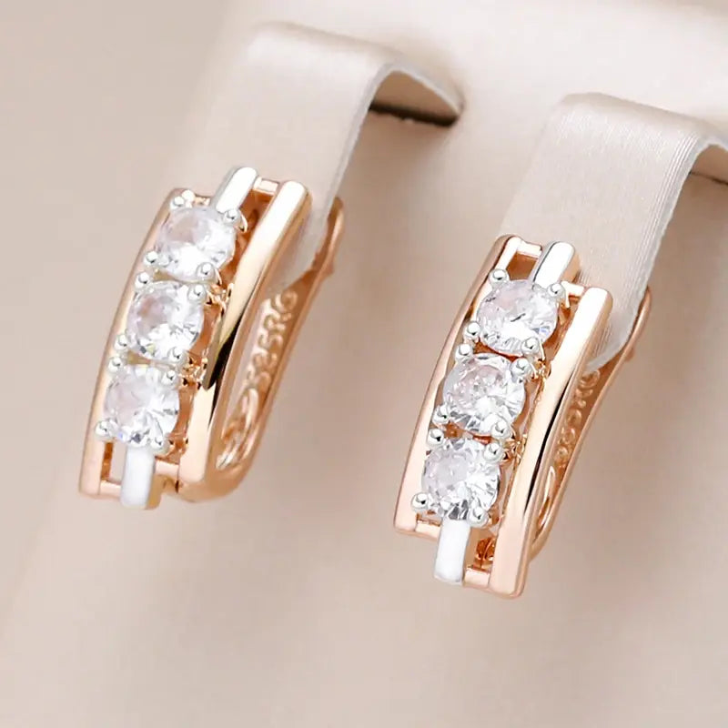Earrings with crystals set in gold – Claire Jewelry
