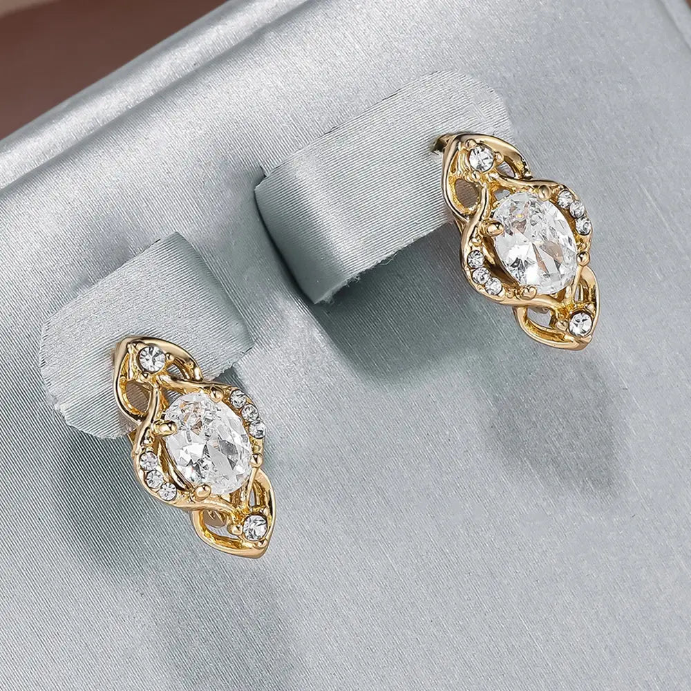 Elegant crystal earrings with inlays – Claire Jewelry